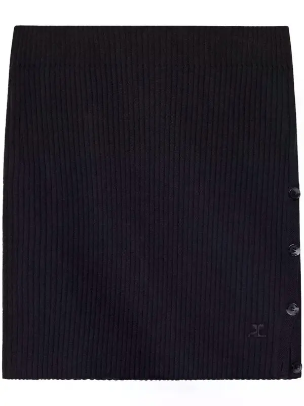COURREGES Ribbed Mini Skirt - Black