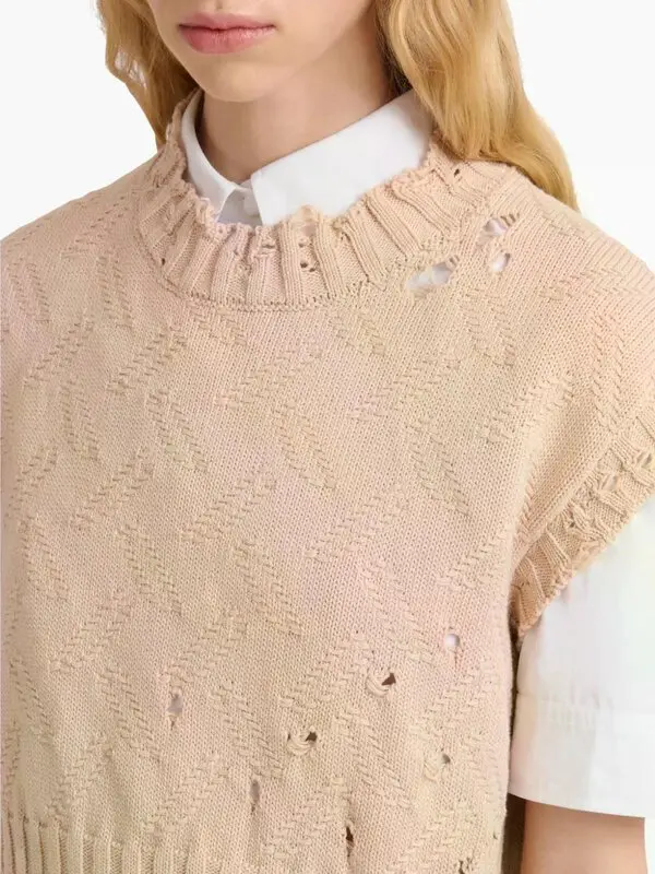 Marni Textured-knit Cropped Top