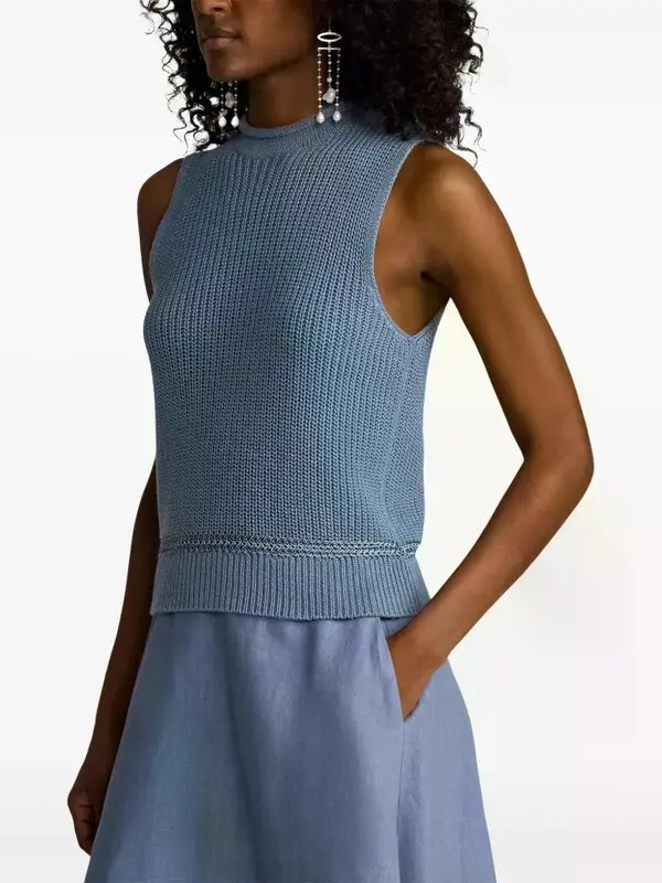 Ralph Lauren Ribbed Knit Top - Blue