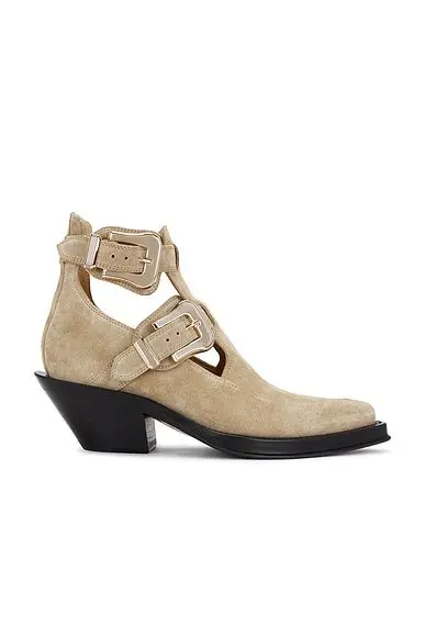 Gabriela Hearst Castro Buckled Suede Boots - Sand