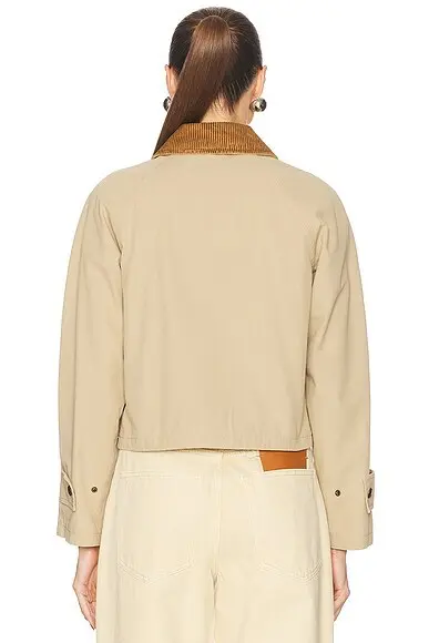 Burberry Twill Field Jacket With Corduroy Collar - Beige