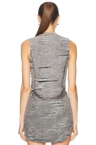 DIESEL® Sleeveless Tank Top With Houndstooth Overlay