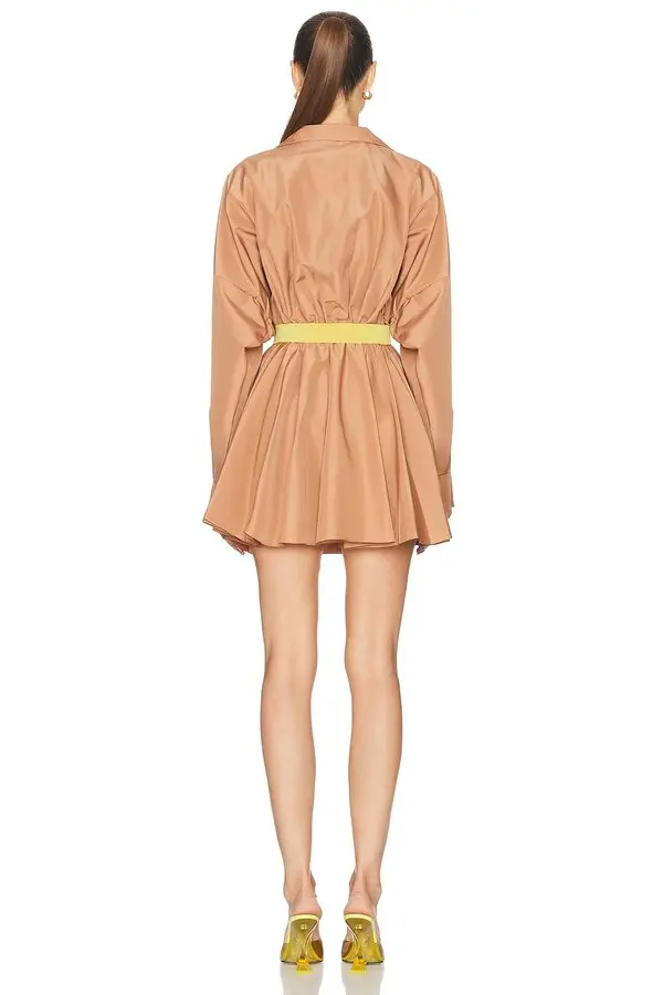 Norma Kamali Super Oversized Boyfriend Shirt Mini Dress - Cappuccino