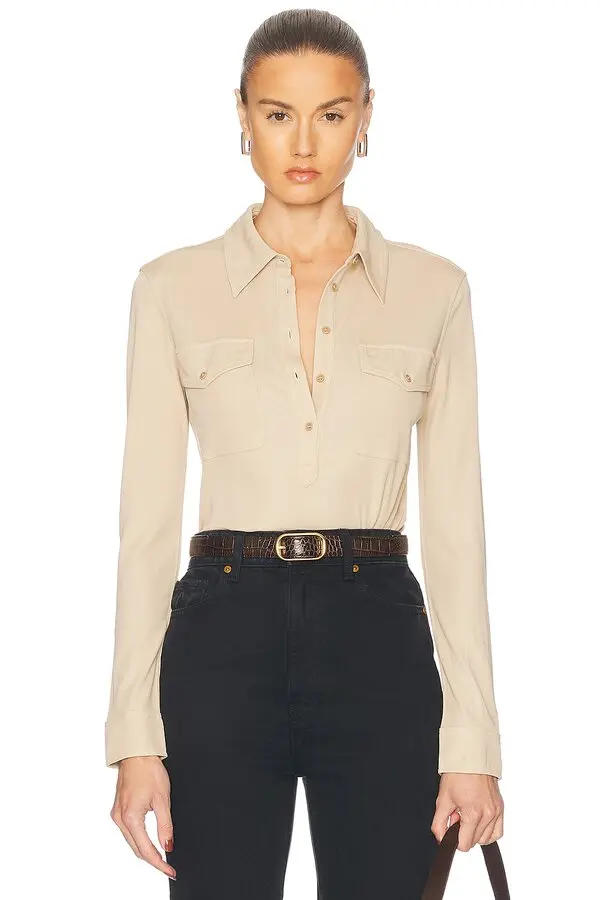 NILI LOTAN Lark Shirt - Khaki