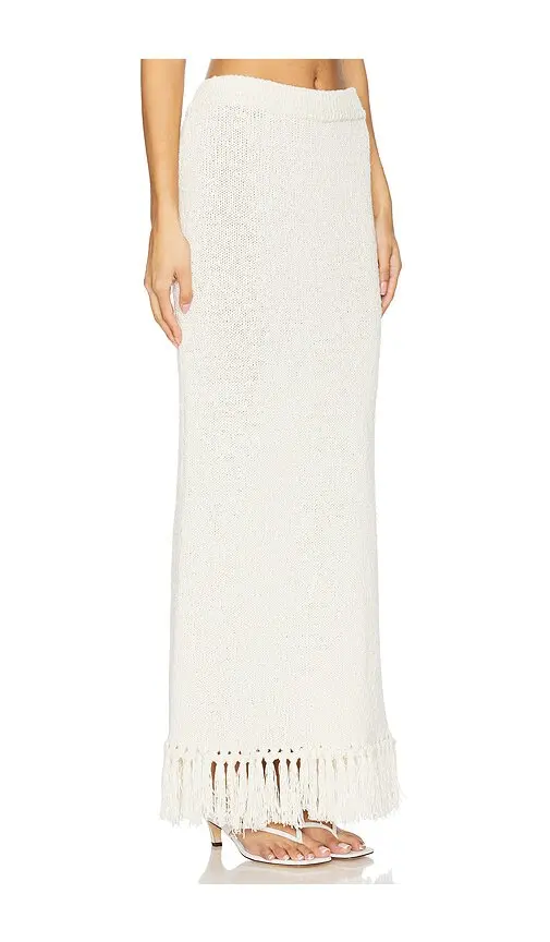 4TH & RECKLESS Lauryn Knit Fringe Skirt - Beige