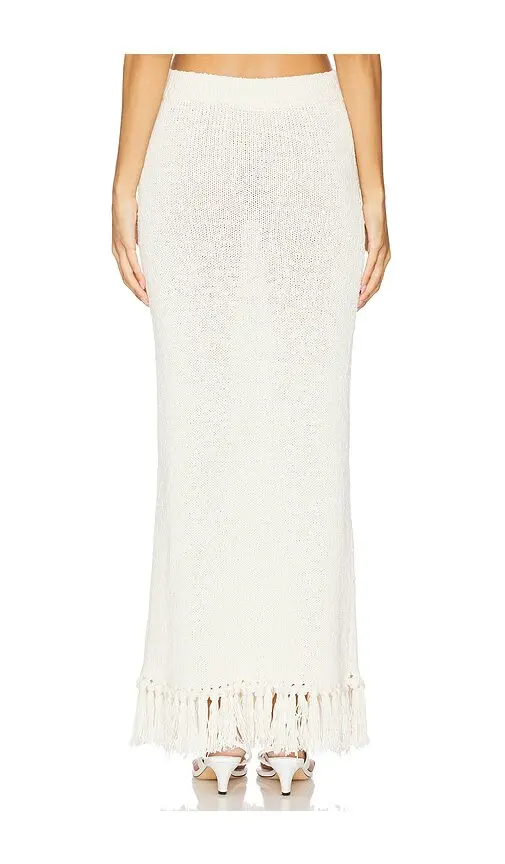 4TH & RECKLESS Lauryn Knit Fringe Skirt - Beige