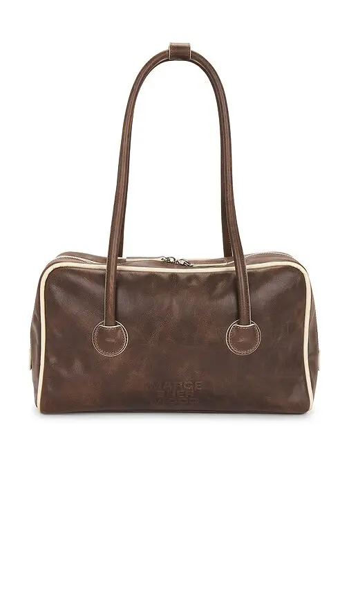 MARGESHERWOOD Soft Boston Bag - Washed Brown Pull Up & Cream Beige