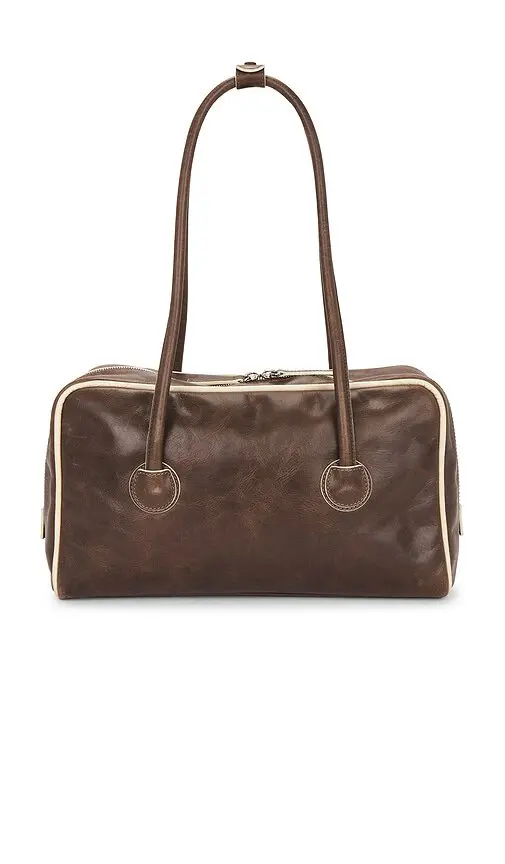 MARGESHERWOOD Soft Boston Bag - Washed Brown Pull Up & Cream Beige