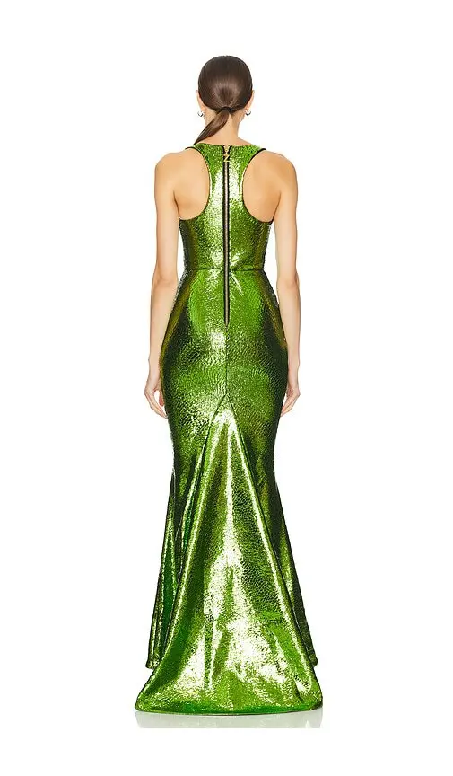 green emerald velvet dress ZHIVAGO POMME D AMOUR GOWN – ZsaZsa Boutique main image 1