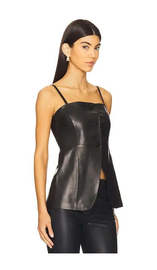 LAMARQUE Milana Leather Top - Black