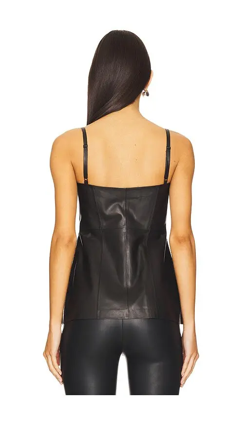 LAMARQUE Milana Leather Top - Black