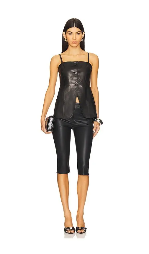 LAMARQUE Milana Leather Top - Black