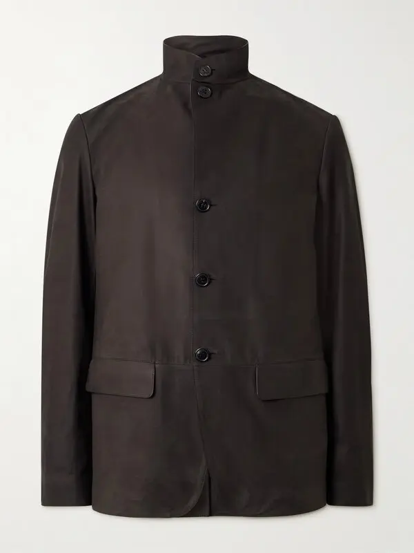 Zegna Nubuck Nehru-collar Jacket