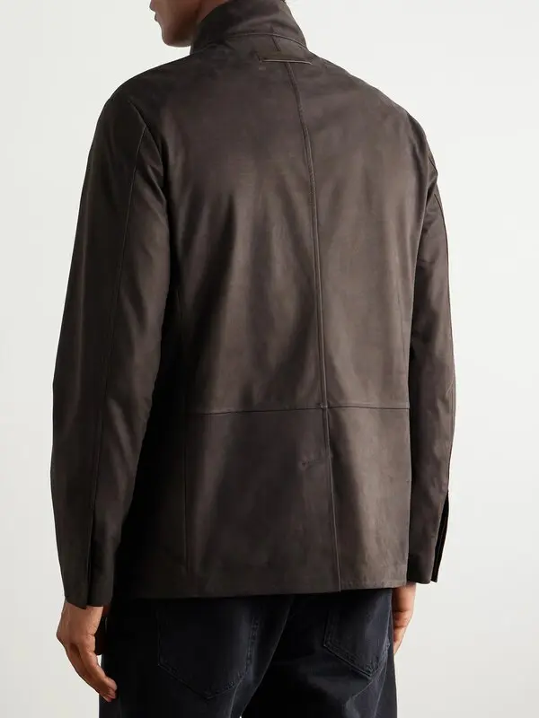 Zegna Nubuck Nehru-collar Jacket