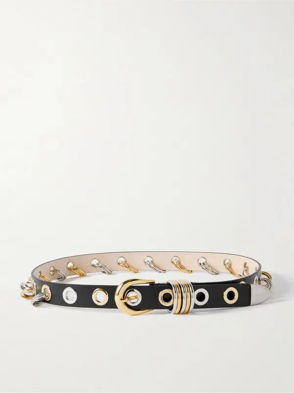 DEHANCHE Revenge Embellished Leather Belt - Black