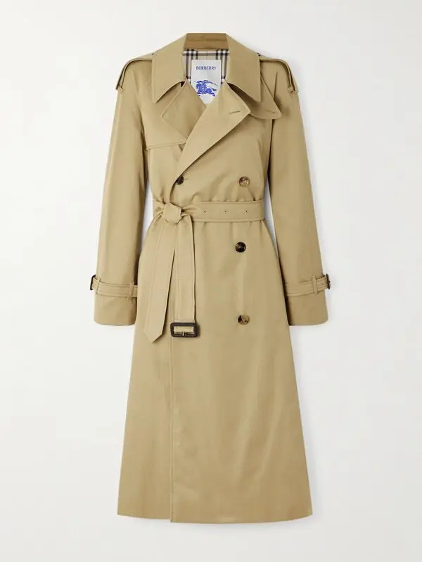 Burberry Castleford Double-breasted Cotton-gabardine Trench Coat - Neutrals
