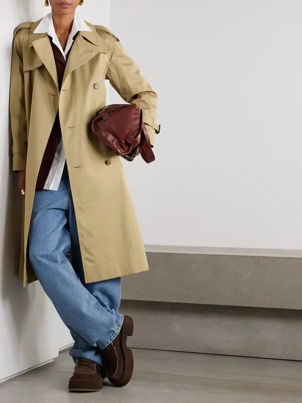 Burberry Castleford Double-breasted Cotton-gabardine Trench Coat - Neutrals