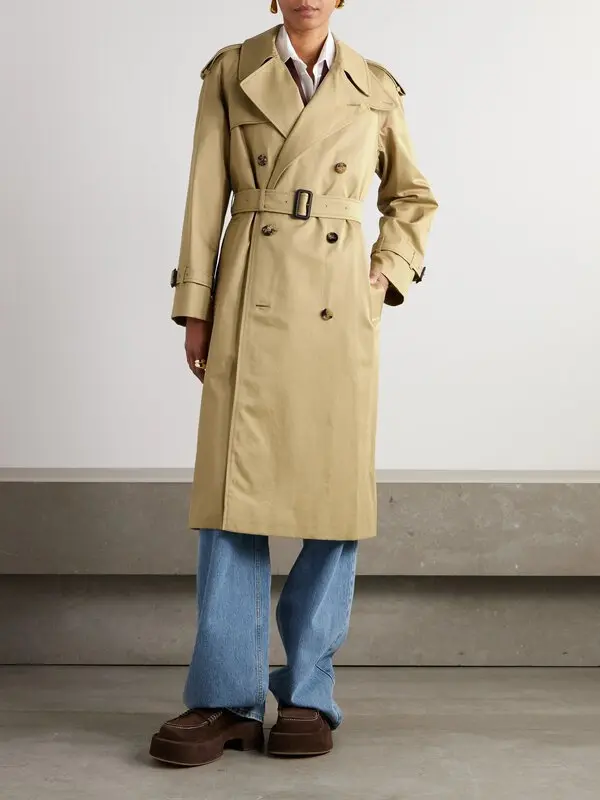 Burberry Castleford Double-breasted Cotton-gabardine Trench Coat - Neutrals