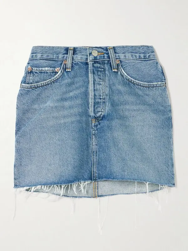 AGOLDE V-waist Denim Mini Skirt - Blue