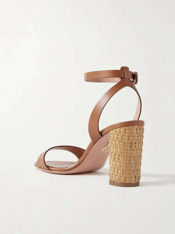 AQUAZZURA Sunseeker 85 Leather Sandals - Brown