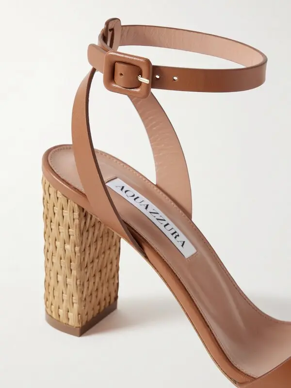 AQUAZZURA Sunseeker 85 Leather Sandals - Brown