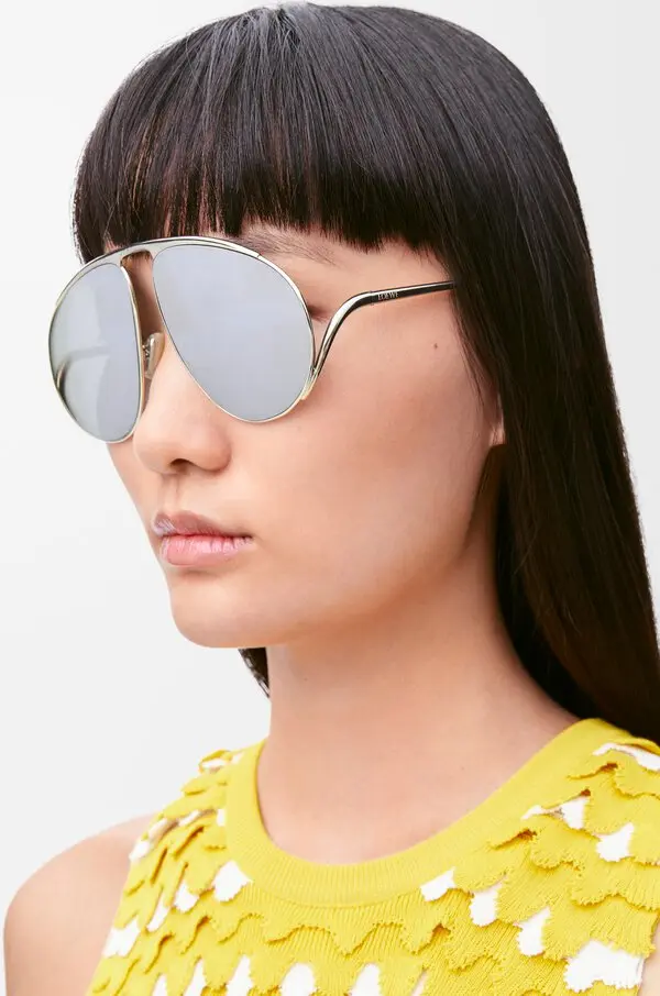 Loewe Aviator Hillock Sunglasses - Silver