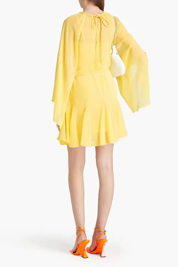 Alice + Olivia Belted Crepon Mini Dress