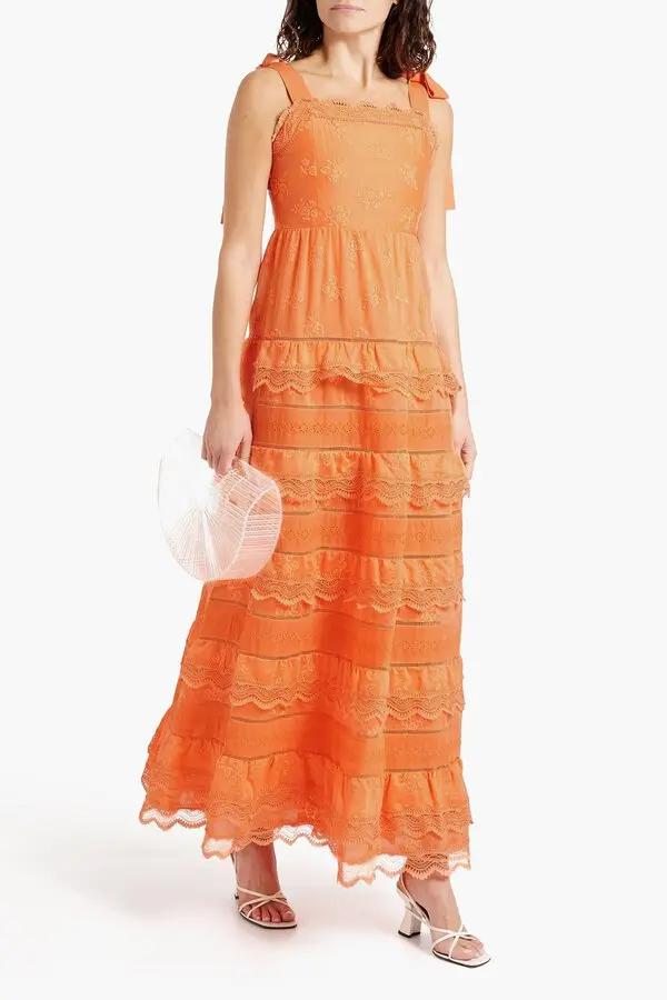 embroidered lyocell-blend dress Roslyn Embroidered Dress main image 1