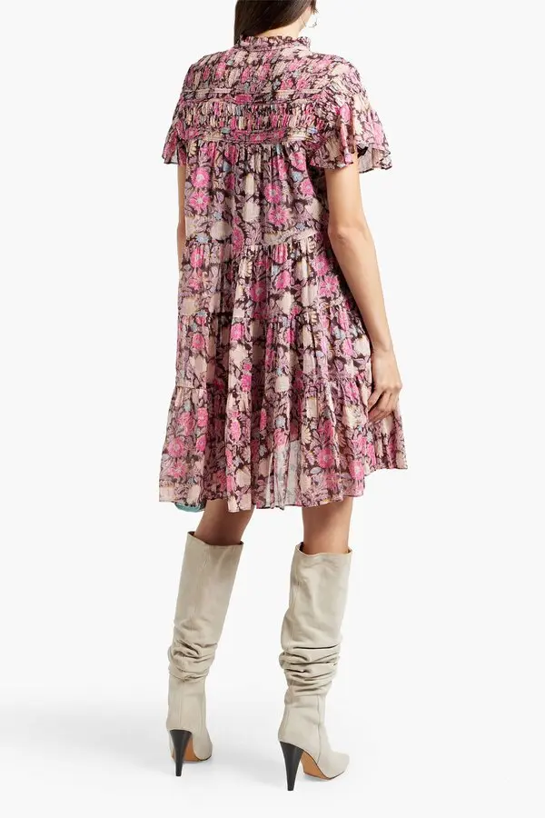 MARANT ETOILE Lanikaye Floral-print Mini Dress - Pink