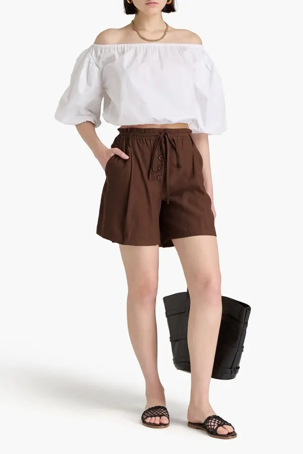 A.emery Cora Belted Twill Shorts - Brown