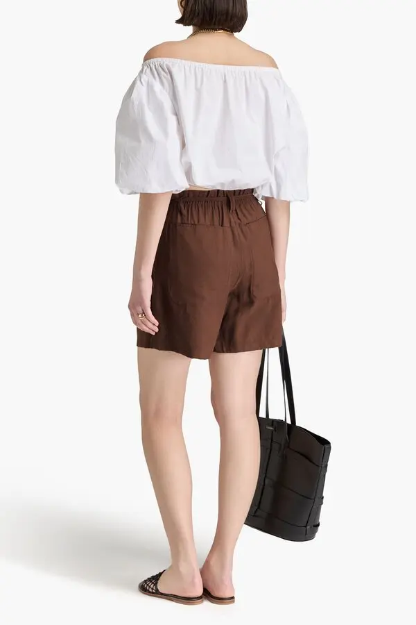A.emery Cora Belted Twill Shorts - Brown