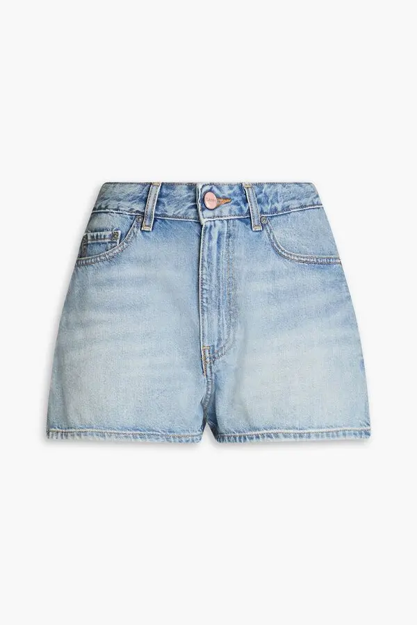GANNI Faded Denim High-rise Shorts