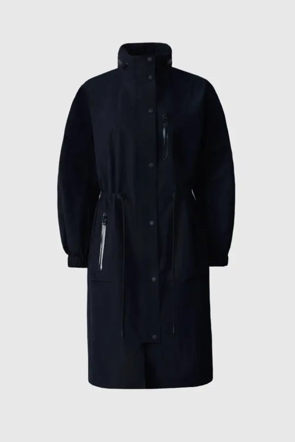 Mackage Knee-length Seam-sealed Rain Jacket - Navy