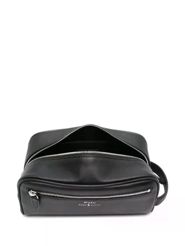 Polo Ralph Lauren Leather Wash Bag - Black