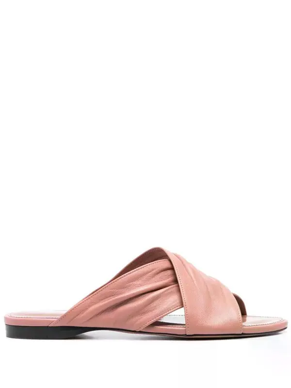 Paris Texas Leather Slides - Pink