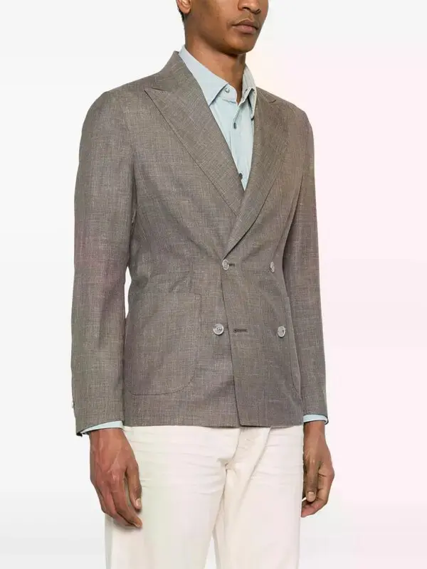 BARBA NAPOLI Double-breasted Blazer - Grey