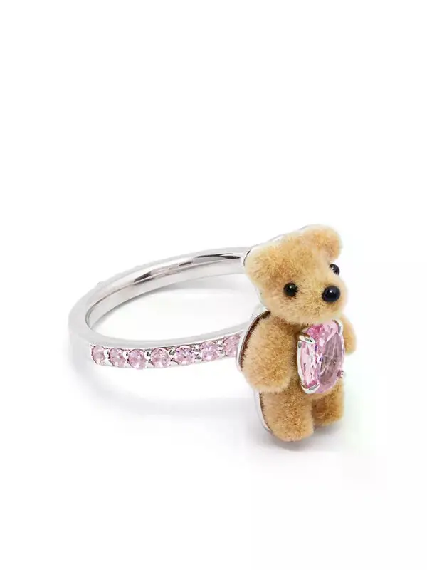 YVMIN Mini Bear-detail Ring - Silver