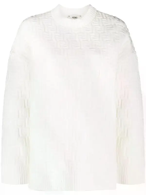 Fendi Monogram-pattern Jumper - White