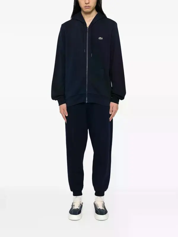 Lacoste Zip-up Hoodie With Classic Hood - Blue