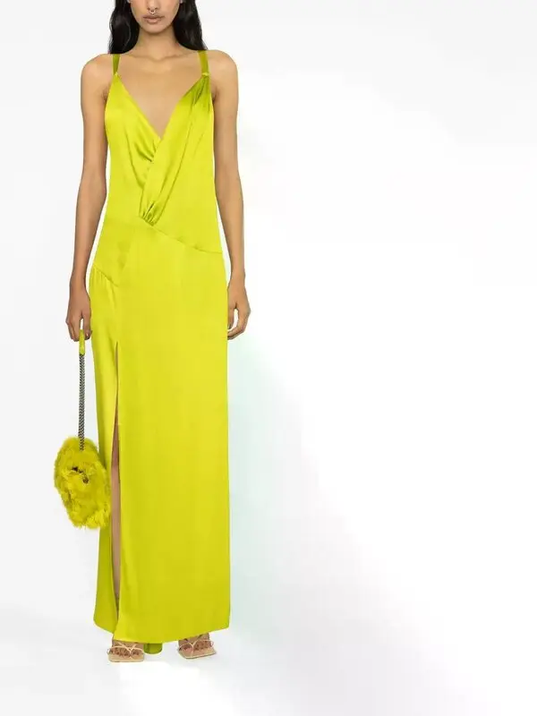 green fendi dress Green Printed Silk Dress