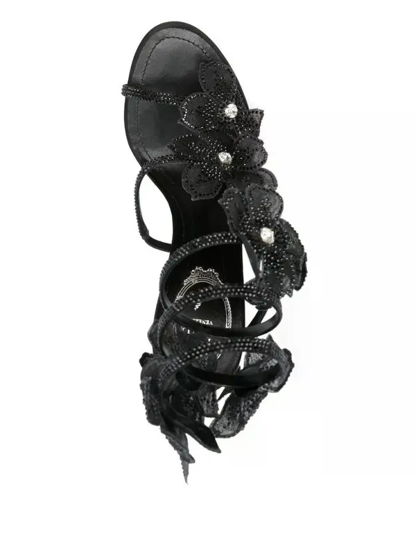 Rene Caovilla 105mm Floriane Sandals - Black