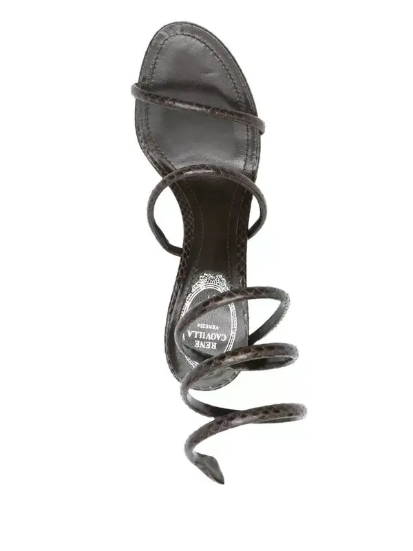 Rene Caovilla 80mm Cleo Sandals - Brown