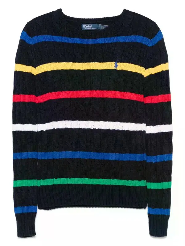 Polo Ralph Lauren Striped Cable-knit Sweater - Blue