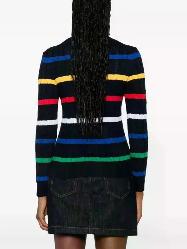 Polo Ralph Lauren Striped Cable-knit Sweater - Blue