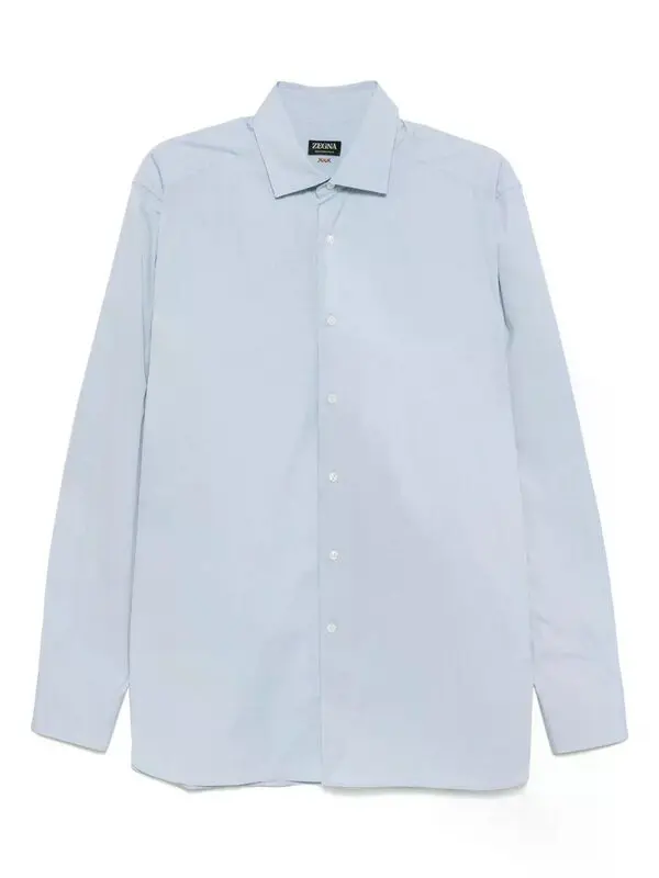 Zegna Long-sleeve Cotton Shirt - Blue