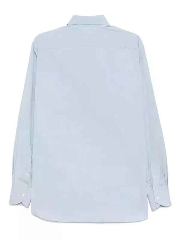Zegna Long-sleeve Cotton Shirt - Blue