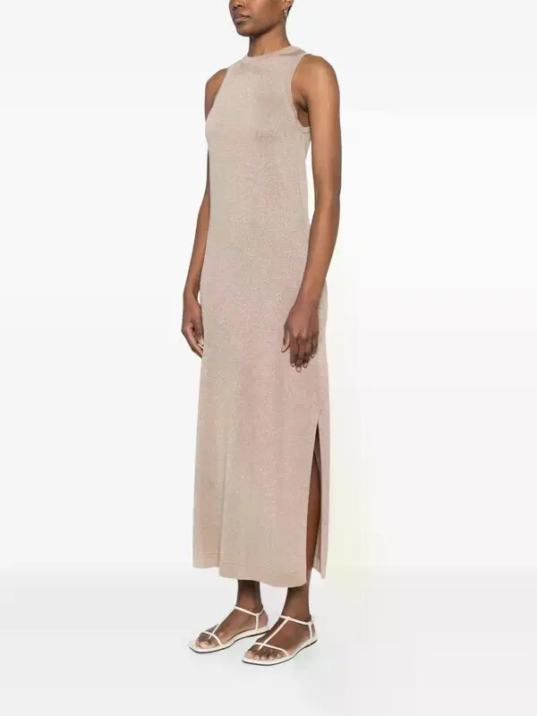 Peserico Ribbed Maxi Dress - Brown