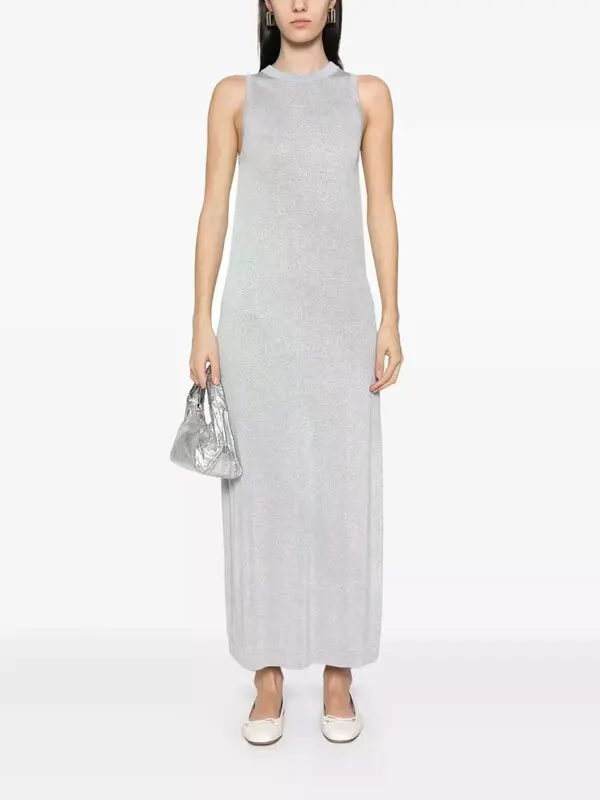 Peserico Ribbed Maxi Dress - Grey