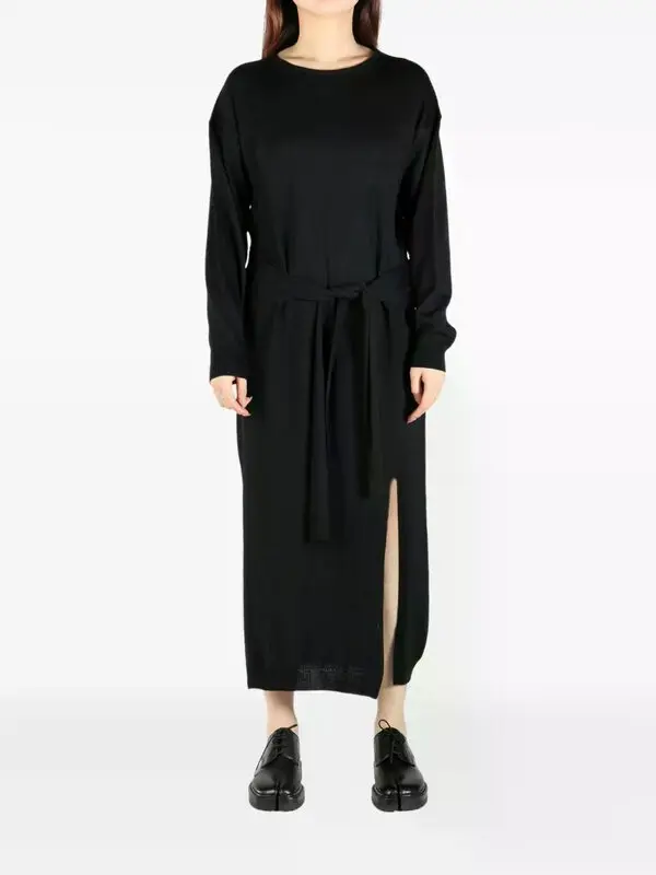 LEMAIRE Knot-detail Midi Dress - Black