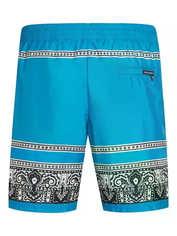 Dolce & Gabbana Printed Swim Shorts - Blue